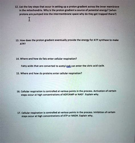 solved 12 list the key steps that occur in setting up a proton