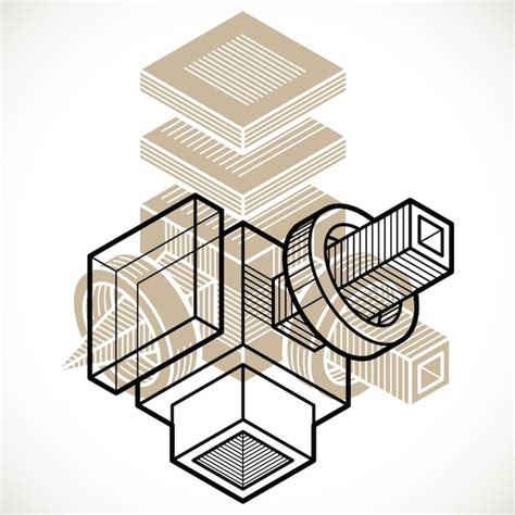 Premium Vector Engineering Three Dimensional Construction Abstract