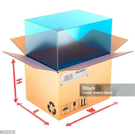 소포 부피 측정 무게 골판지 상자를 가진 개념 3d 렌더링 3차원 형태에 대한 스톡 사진 및 기타 이미지 3차원 형태 개념 개념과 주제 Istock