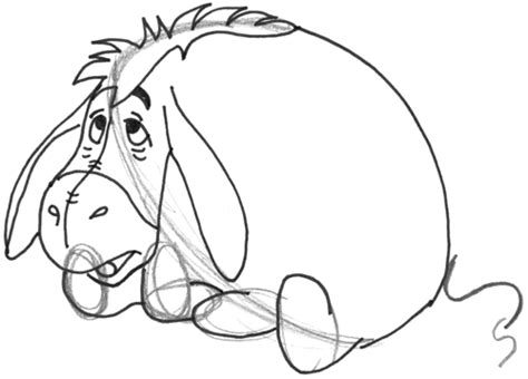 Drawing Eeyore From Winnie The Pooh Series In Easy Steps Tutorial How To Draw Step By Step