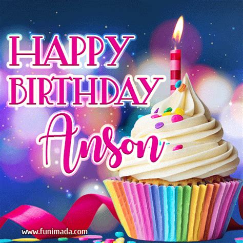 Happy Birthday Anson Vibrant Cupcake  Download On