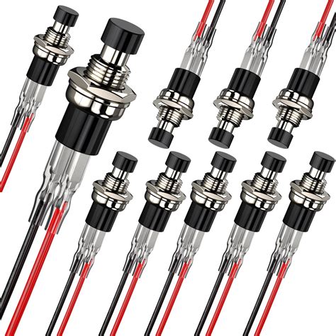 Buy Momentary Push Button Switch 1A 250V AC SPST Mini Pushbutton Switches With Wire Normal