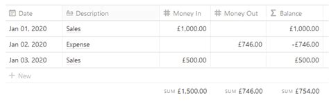 How Can I Create A Bank Account Ledger Calculation Rnotion