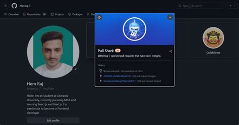 Hem Raj On Linkedin Github Pullshark Achievement