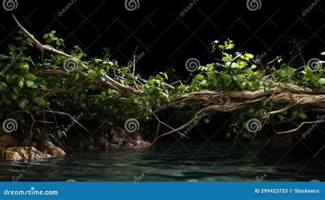 Enigmatic Tropics Unreal Engine 5 S Overgrown Tree Still Life Stock Illustration Illustration