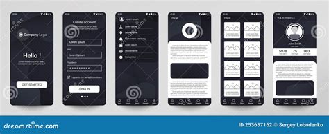 Design Of Mobile App Ui Ux Gui Set Of User Registration Screens With Login And Password