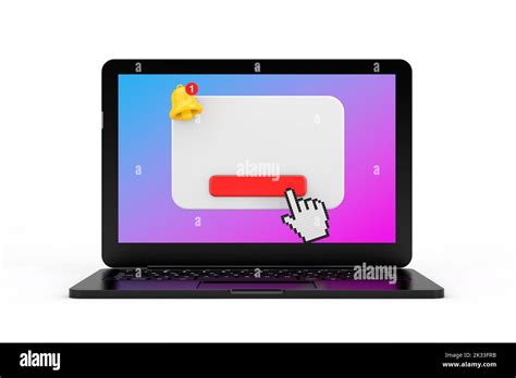 Blank Notification Popup With Cartoon Social Media Notification Bell