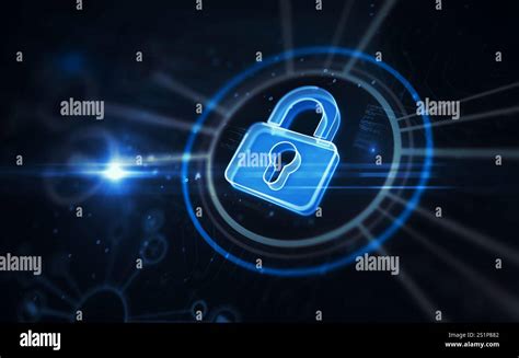 Cyber Security And Computer Data Protection With Padlock Symbol Digital