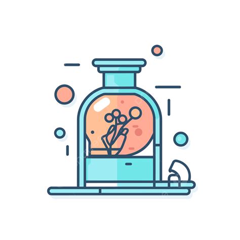 Chemical Experiment Laboratory Isolated Vector Flat Icon Cancer Lineal Icon Flat Icon Png And
