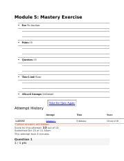 ITS360 MOD 5 Mastery Ex.docx - Module 5: Mastery Exercise Due No due date Points 10 Questions 10 ...