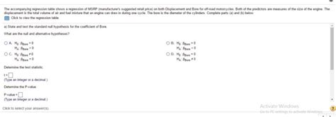 solved the accompanying regression table shows aregression