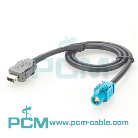 Kabel Konektor Sistem Hiburan Dalam Mobil Yang Disesuaikan HSD Ke IX Industrial Steker Pemasok