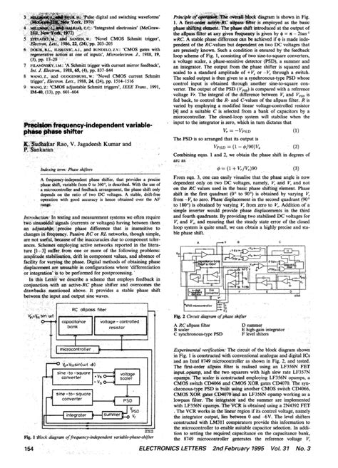 Pdf Precision Frequency Independent Variable Phase Phase Shifter