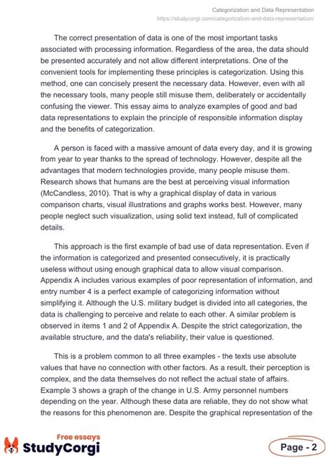 categorization and data representation free essay example