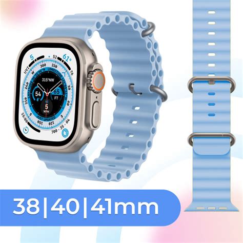 Силиконовый ремешок для Apple Watch series 1-9 SE, SE 2, Ultra и Ultra ...