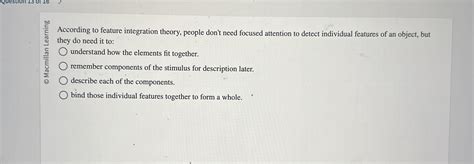 solved according to feature integration theory people don t