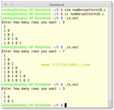 Pattern Number Pattern In C Programming SillyCodes