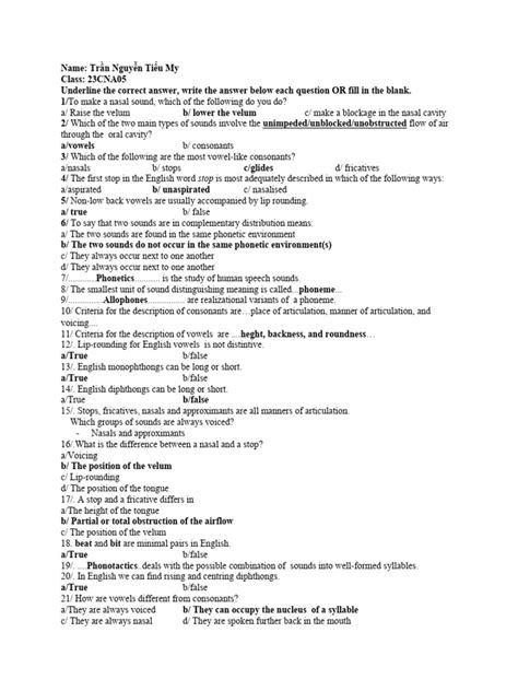 Assignment 9 Pdf Vowel Phonetics