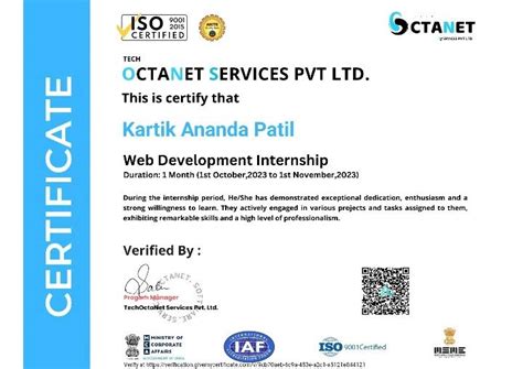 Kartik Patil On Linkedin Octanet Webdevelopment