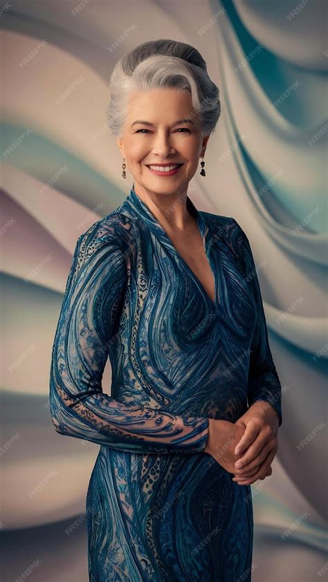 Premium Photo Portrait Of Smiling Elegant Senior Woman
