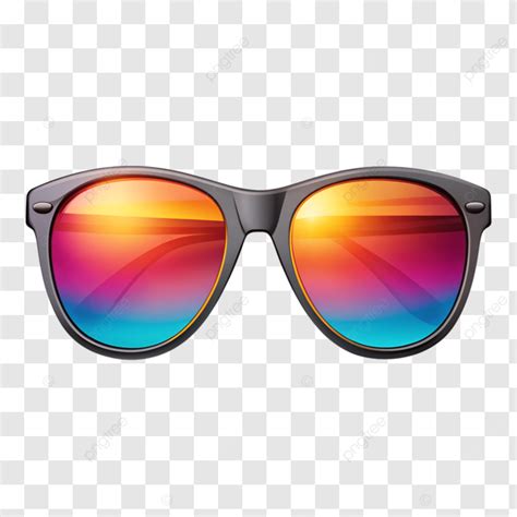 Black Sunglasses With Gradient Lenses Clipart Illustration Reflection