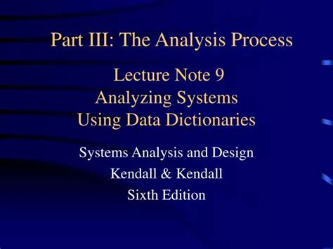 ppt lecture note 9 analyzing systems using data dictionaries