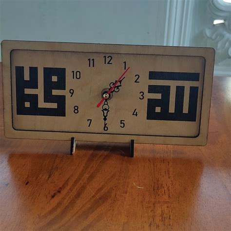 Jam Meja Laser Kayu Laser Wood Clock Jam Meja Cenderahati Souvenir Jam