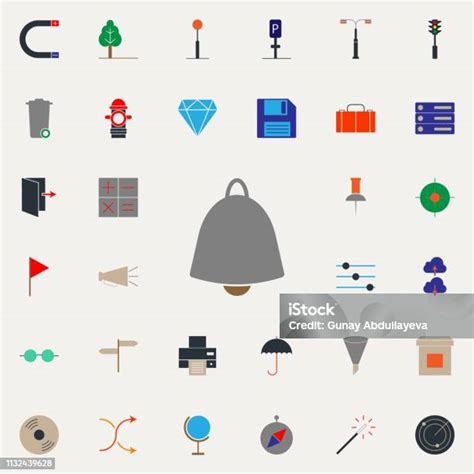 컬러 벨 아이콘입니다 웹 아이콘 유니버설 웹 및 모바일에 대 한 설정 개체 그룹에 대한 스톡 벡터 아트 및 기타 이미지 개체 그룹 검은색 그래픽 사용자 인터페이스