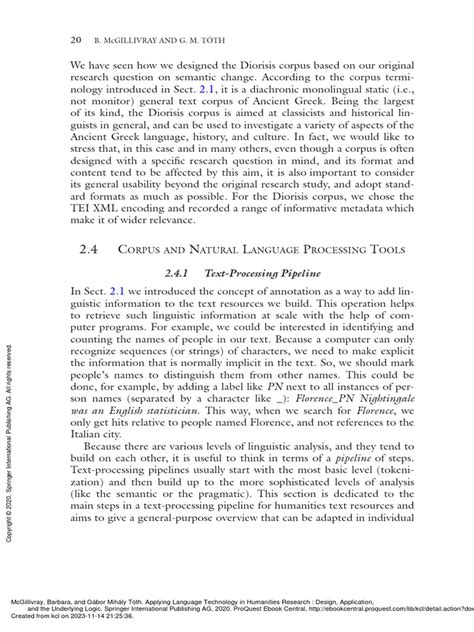 Applying Language Technology In Humanities Researc 24 Corpus And Natural Language