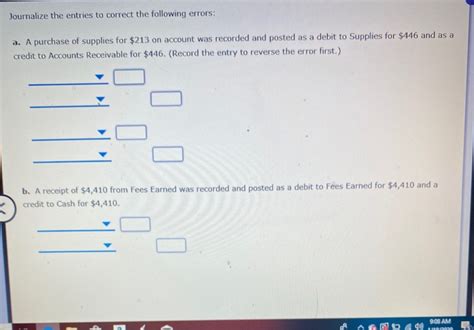 Solved Journalize The Entries To Correct The Following