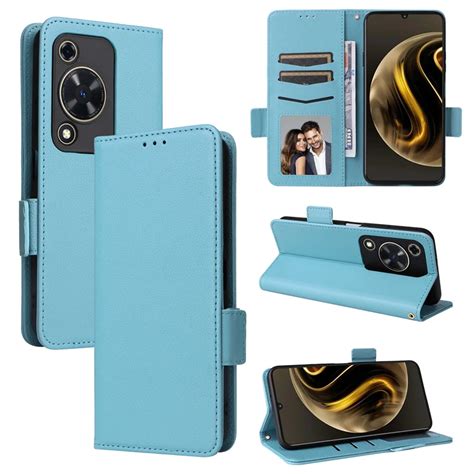 For Huawei Nova Y G Side Buckle Lychee Pattern Leather Cover Wallet