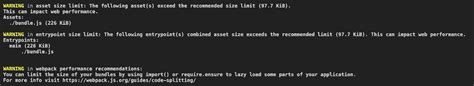 Webpack Warning In Asset Size Limit、と出たときの対処法