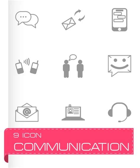 Vector Black Communication Icons Set — Stock Vector © Skarin1 32596031