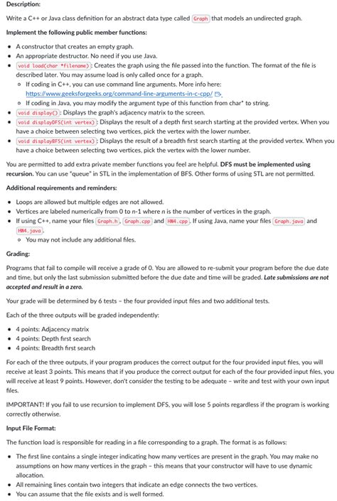 Solved Description Write A C Or Java Class Definition For