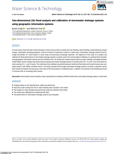 Two Dimensional 2d Flood Analysis And Calibration Of Stormwater Drainage Systems Using