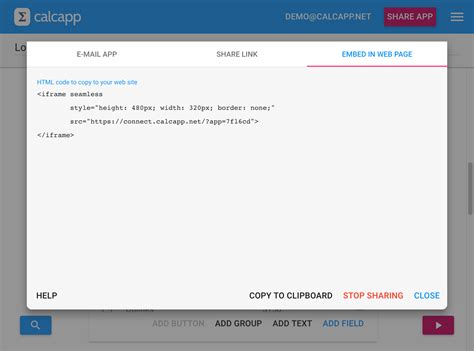 Calcapp — Feature App Sharing