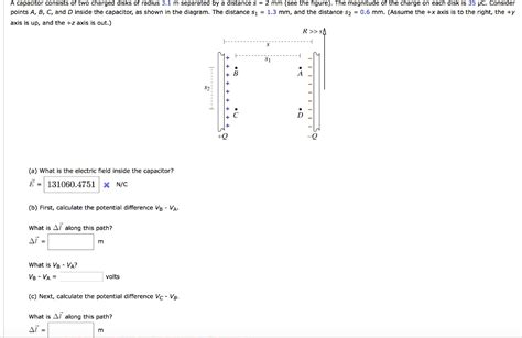 Video Solution A Capacitor Consists Of Two Charged Disks With A Radius