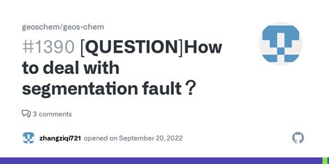 Question How To Deal With Segmentation Fault？ · Issue 1390 · Geoschem