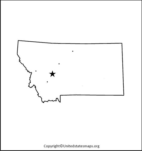 Blank Montana Map Printable Map Of Montana In Pdf