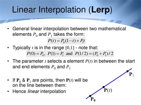 Ppt Maths And Technologies For Games Animation Interpolation