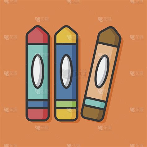 文具矢量蜡笔图标
