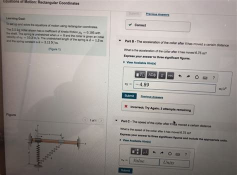 solved equations of motion rectangular coordinates learning