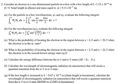 solved 2 consider an electron in a one dimensional