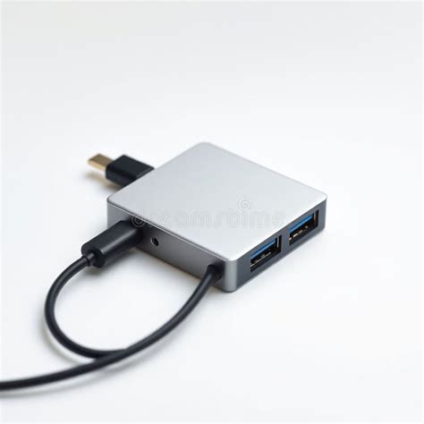 A Compact Usb C Hub With Multiple Ports Featuring A Sleek Stock Illustration Illustration Of