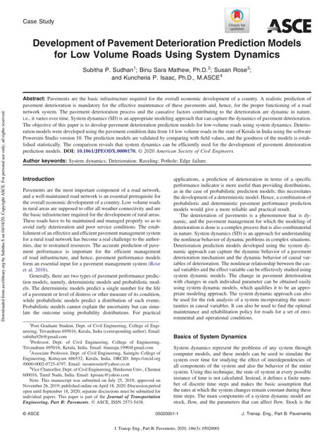 Pdf Development Of Pavement Deterioration Prediction Models For Low