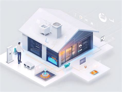 3d Microsoft Style Internet Intelligent Home Bearing Diagram Iot Smart Home Module Connectivity