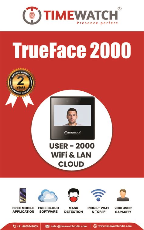 Timewatch India Trueface Recognition Device At Best Price Order Now Face Recognition