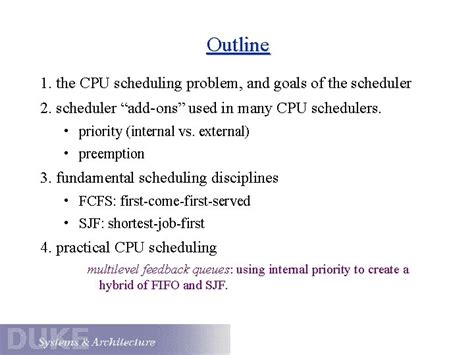 CPU Scheduling CPU Scheduling The CPU Scheduler
