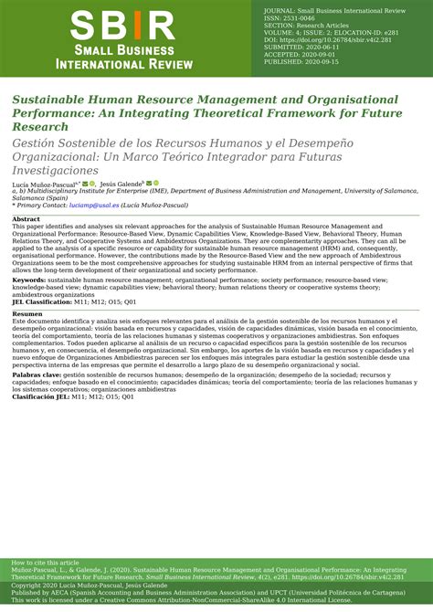 Solution Sustainable Human Resource Management And Organisational Performance An Integrating