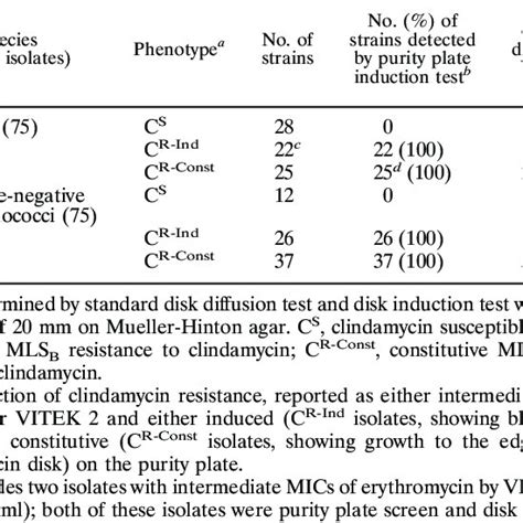 Purity Plate Disk Induction Testing For Clindamycin Resistance Compared